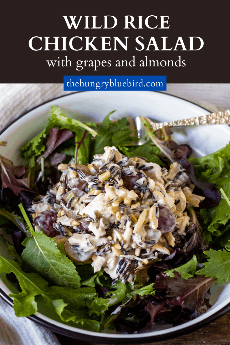 Wild Rice Chicken Salad with Grapes and Almonds - The Hungry Bluebird