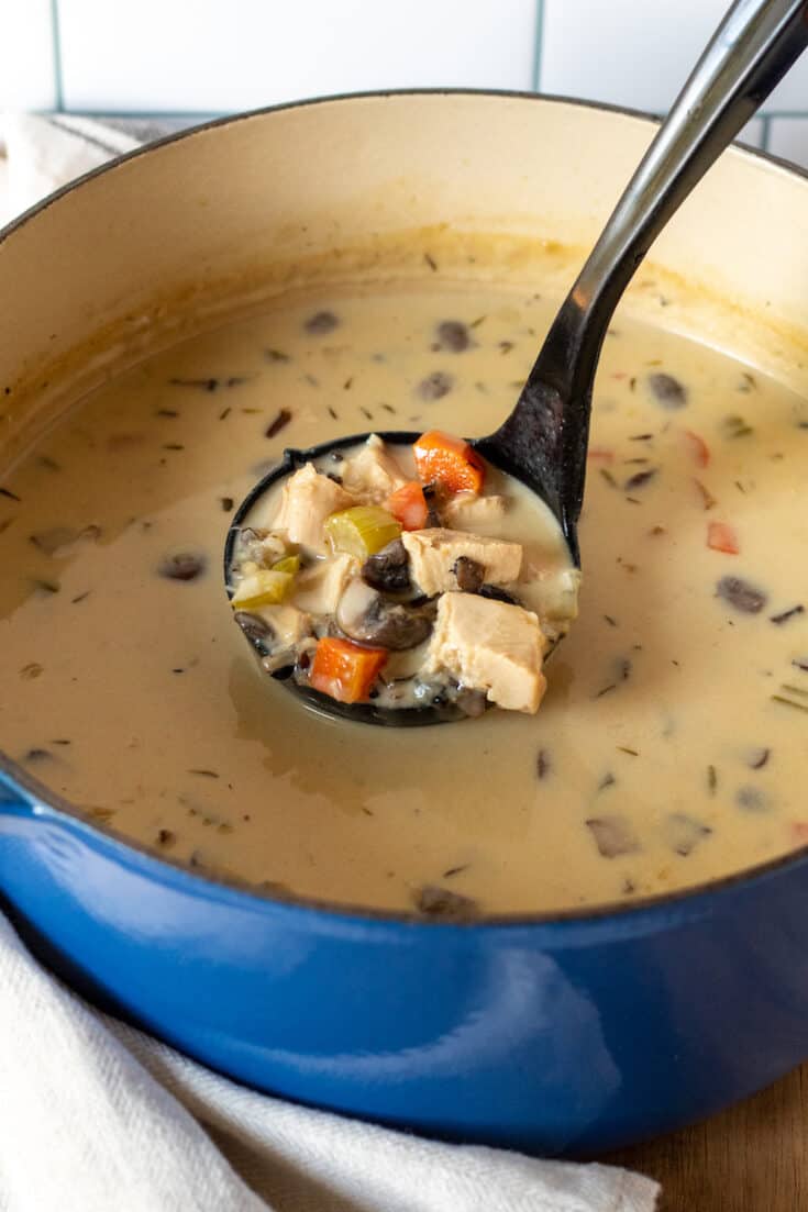 Creamy Chicken Wild Rice Soup - The Hungry Bluebird
