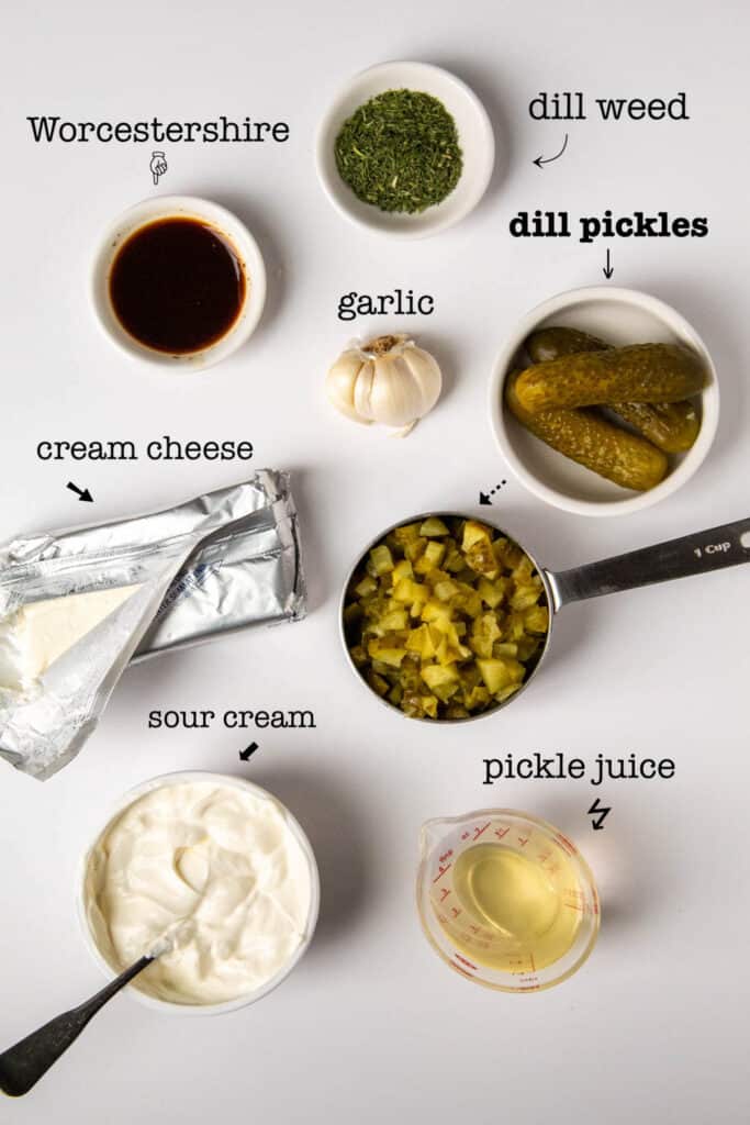 Dill Pickle Dip with Cream Cheese - The Hungry Bluebird